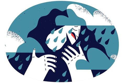 Premium Vector Unhappy Woman Crying Suffer From Depression Or Anxiety