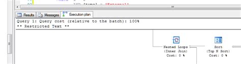 restricted text when reviewing execution plan in sql