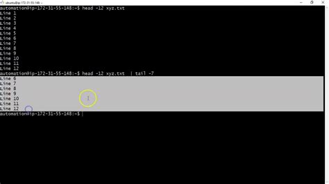 bash shell scripting print required range of lines from a given file
