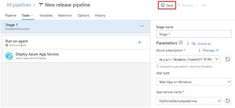 setting up an azure pipeline mvc core asp zero
