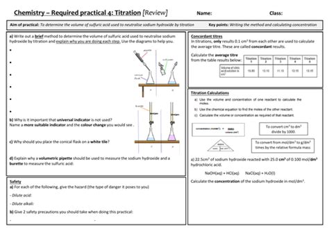 Aqa 9 1 Gcse Science Chemistry Titration Required Practical Review