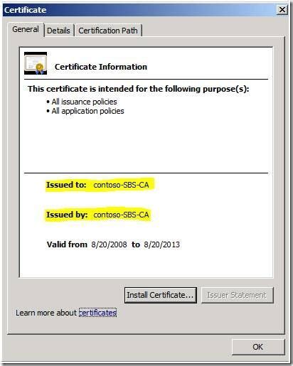 how do i distribute the sbs 2008 self signed ssl certificate to my