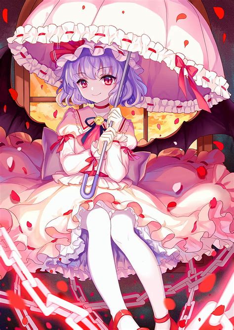 Hd Wallpaper Remilia Scarlet Smiling Devil Wings Touhou Red Eyes