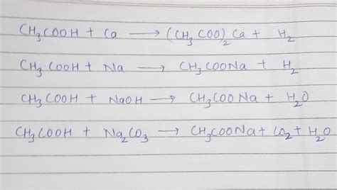 Complete The Equation Ch3cooh Ca → Ch3cooh Na →