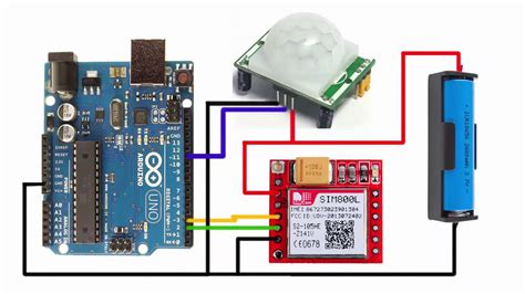 sim800l gsm home security using arduino pir motion sensor alarm