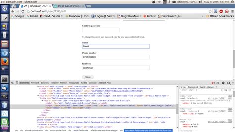 php i want the update query for hook alter form for my