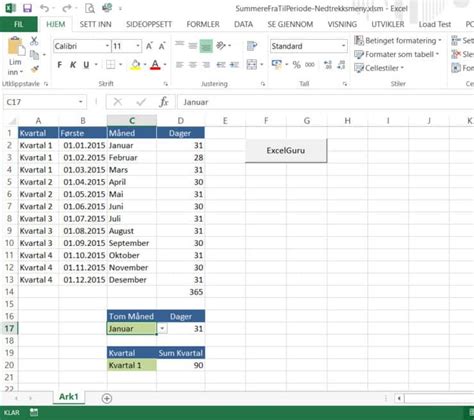 nedtrekksmeny arkiver excelguru excel på norsk