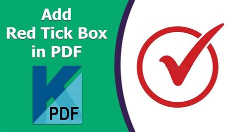 how to add red tick box in pdf using kofax power pdf in 2022 pdf