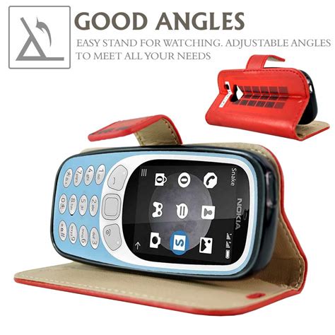 For Nokia 3310 Case Slim Leather Wallet Magnetic Flip Stand Premium