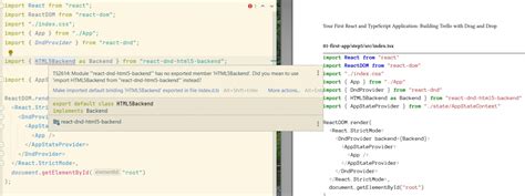 reactjs react dnd html5 backend has no exported member