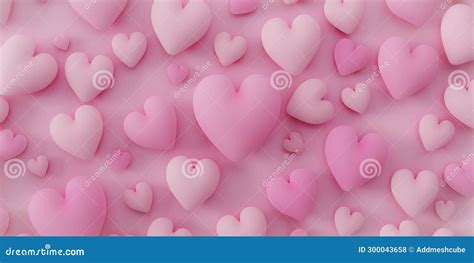 Pink 3d Heart Shaped Pattern Background With A Soft And Bright