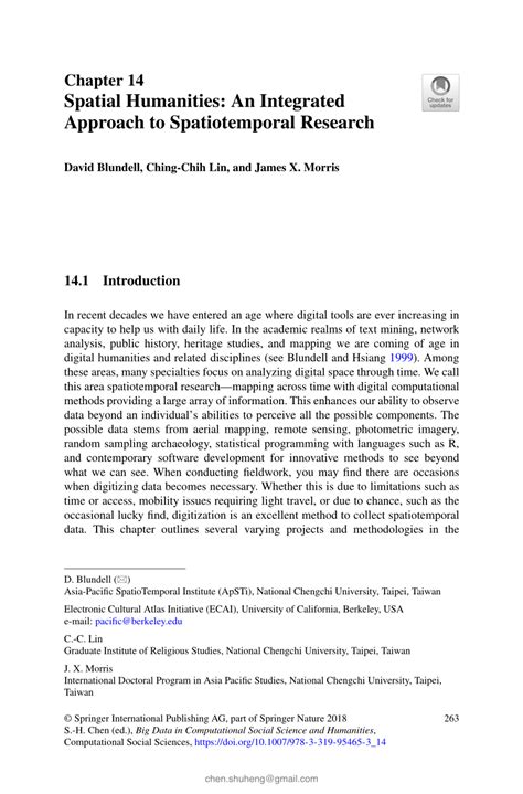 Pdf Spatial Humanities An Integrated Approach To Spatiotemporal Research