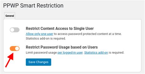 how to restrict password usage based on users password protect