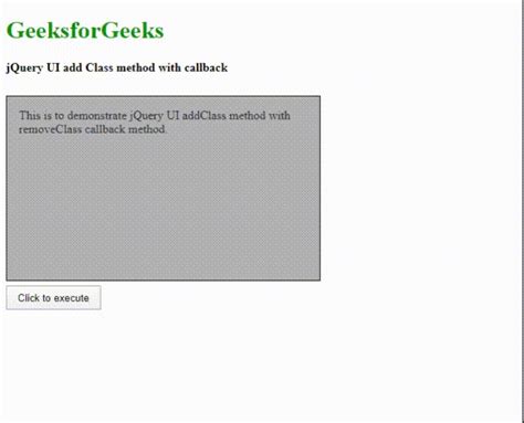 jquery ui addclass method geeksforgeeks