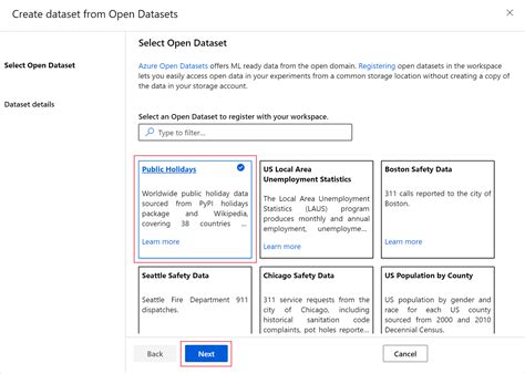 erstellen von datasets mit azure open datasets azure open datasets