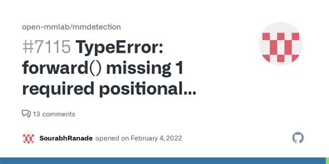 typeerror forward missing 1 required positional argument img metas