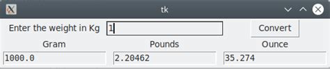 python weight conversion gui using tkinter geeksforgeeks