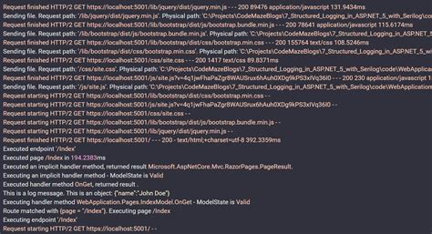 structured logging in asp core with serilog code maze
