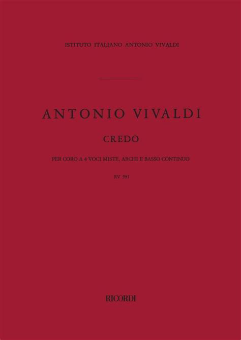 Partitions Credo Rv 591 Vivaldi Antonio Chorale Orchestre