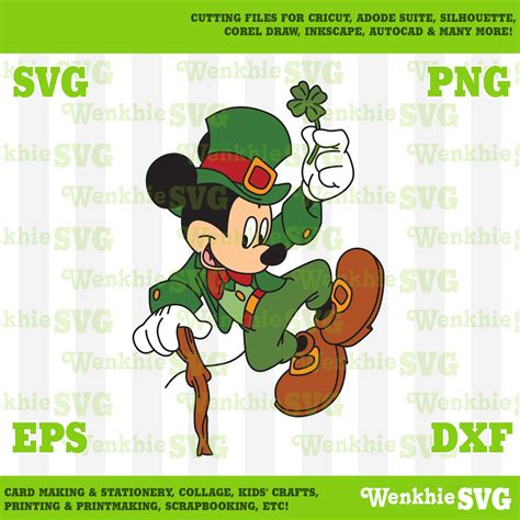 St Patricks Day Mickey Cutting File Printable Svg File Etsy