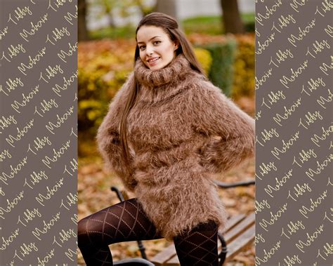 Brown Mohair Bodysuit Hand Knit Mohair Sweater Fetish Etsy