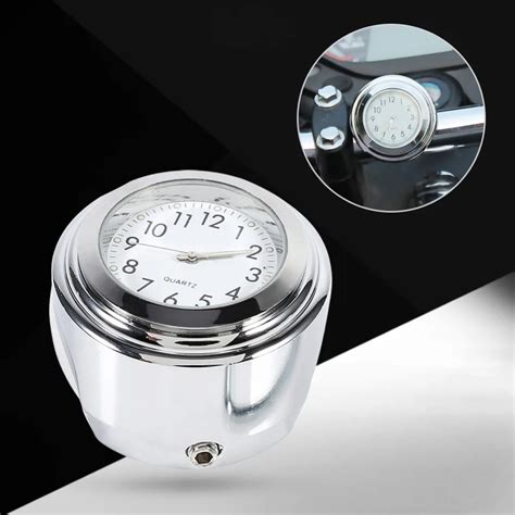 1pcs Waterproof 7 8 1 Motorcycle Handlebar Mount Clock Watch For