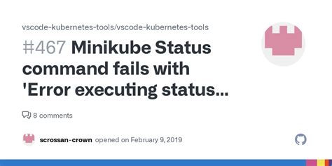 minikube status command fails with error executing status template