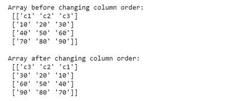 how to reverse column order in a matrix with python geeksforgeeks