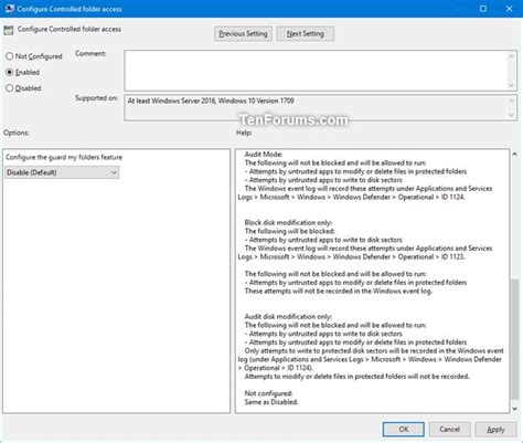 how to enable or disable controlled folder access in windows 10 tutorials