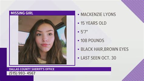 Dallas County Sheriffs Office Missing Girl Found Safe