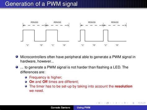 pulse width modulation signal generation with mcus