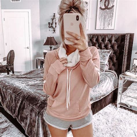 Mirror Selfie Fall Vibes Pink Pink Hoodie Hayleylarue