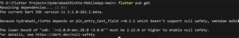 flutter dependency does not support null safety version solving