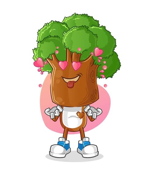 Vetor De Amor Caindo Dos Desenhos Animados De Cabeça De árvore