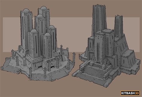 temple designs done for kitbash3d products