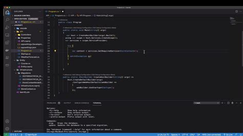 creating a database fullstack asp core and react newline
