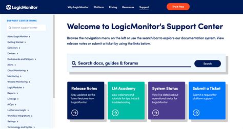 logicmonitor support center
