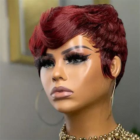 Ombre Gray Short Curly Pixie Cut Layered Synthetic Wig With Temu