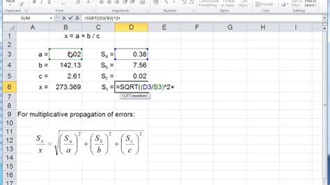 how to calculate the error propagation in excel hot sex picture