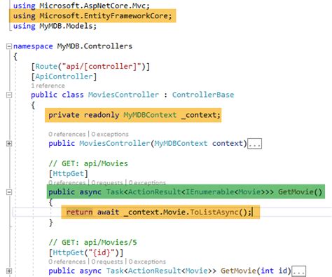 repository pattern implementation in asp core by