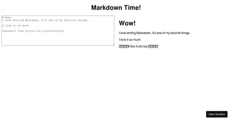 custom markdown rendering forked codesandbox
