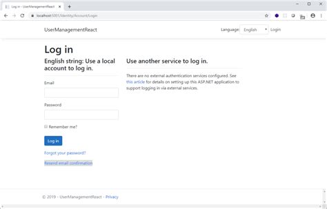 web app with with asp net coreidentity server and react fluidence vrogue