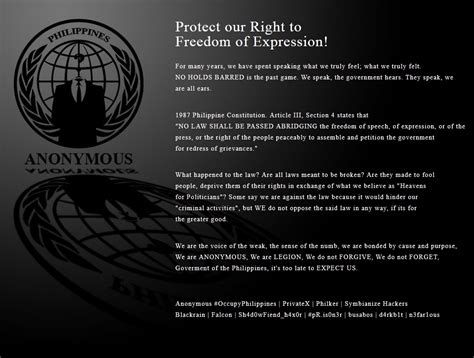 6 philippines government sites hacked in protest against cybercrime law