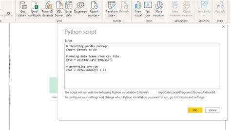 execute python script from power bi