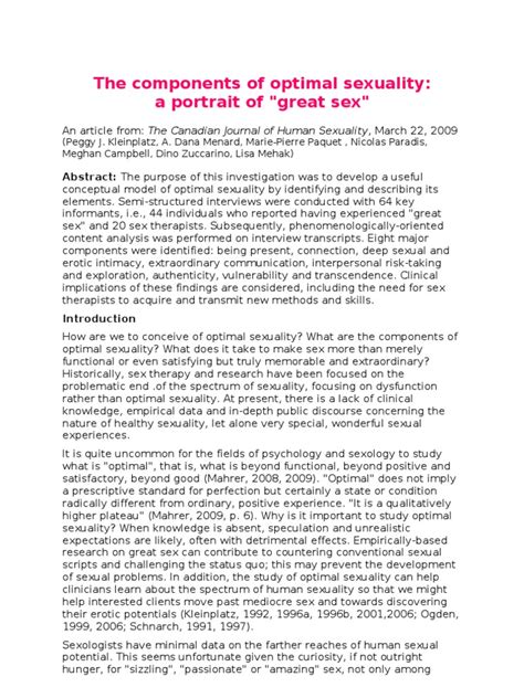 the components of optimal sexuality a portrait of great sex pdf