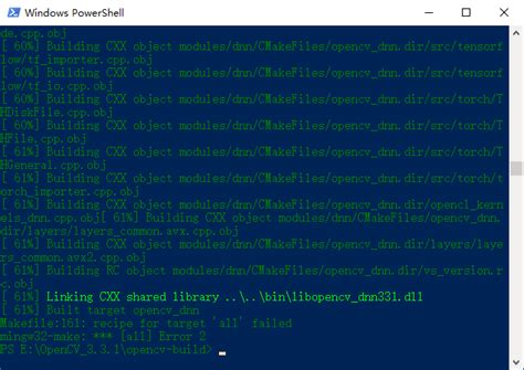 opencv uses cmake and mingw to compile and install and run