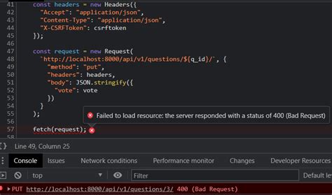 javascript fetch api 400 failed to load resource stack overflow