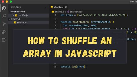 how to shuffle an array in javascript youtube