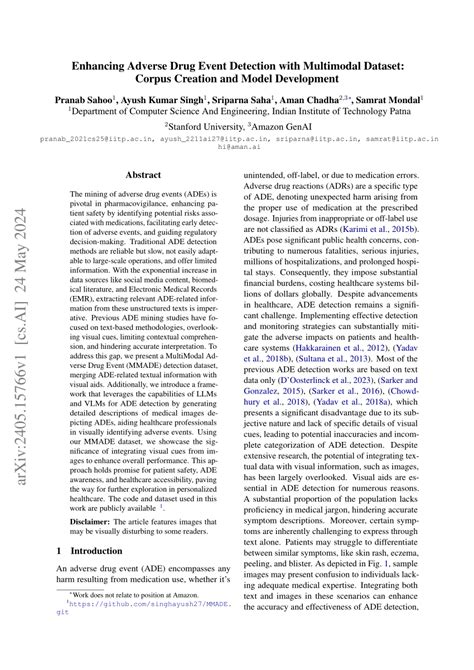 Pdf Enhancing Adverse Drug Event Detection With Multimodal Dataset