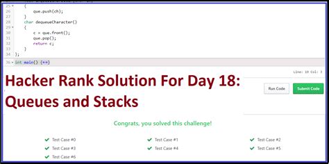 hacker rank solution for day 18 queues and stacks